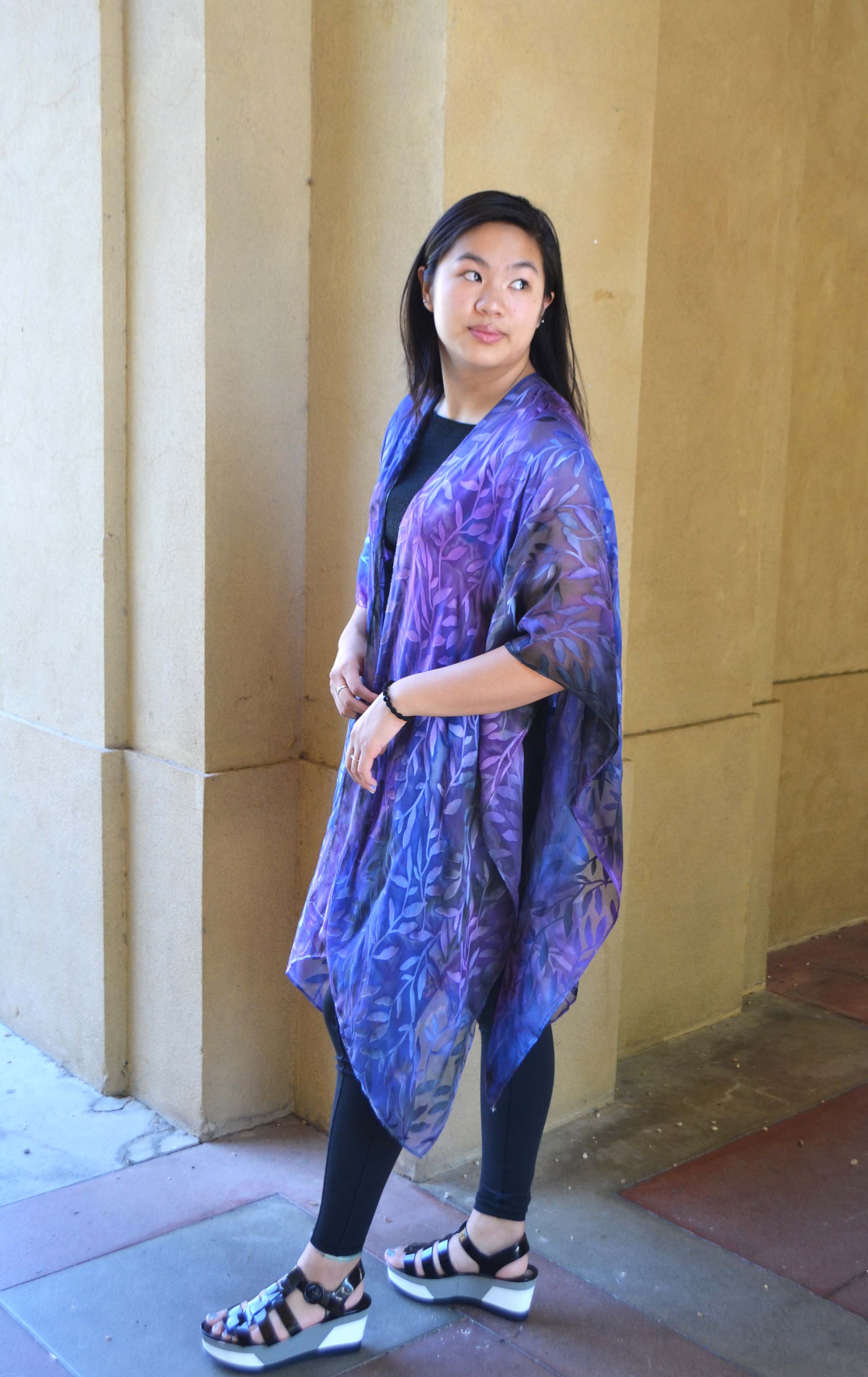Purple Ruana – Poshaq Silks by Joyita